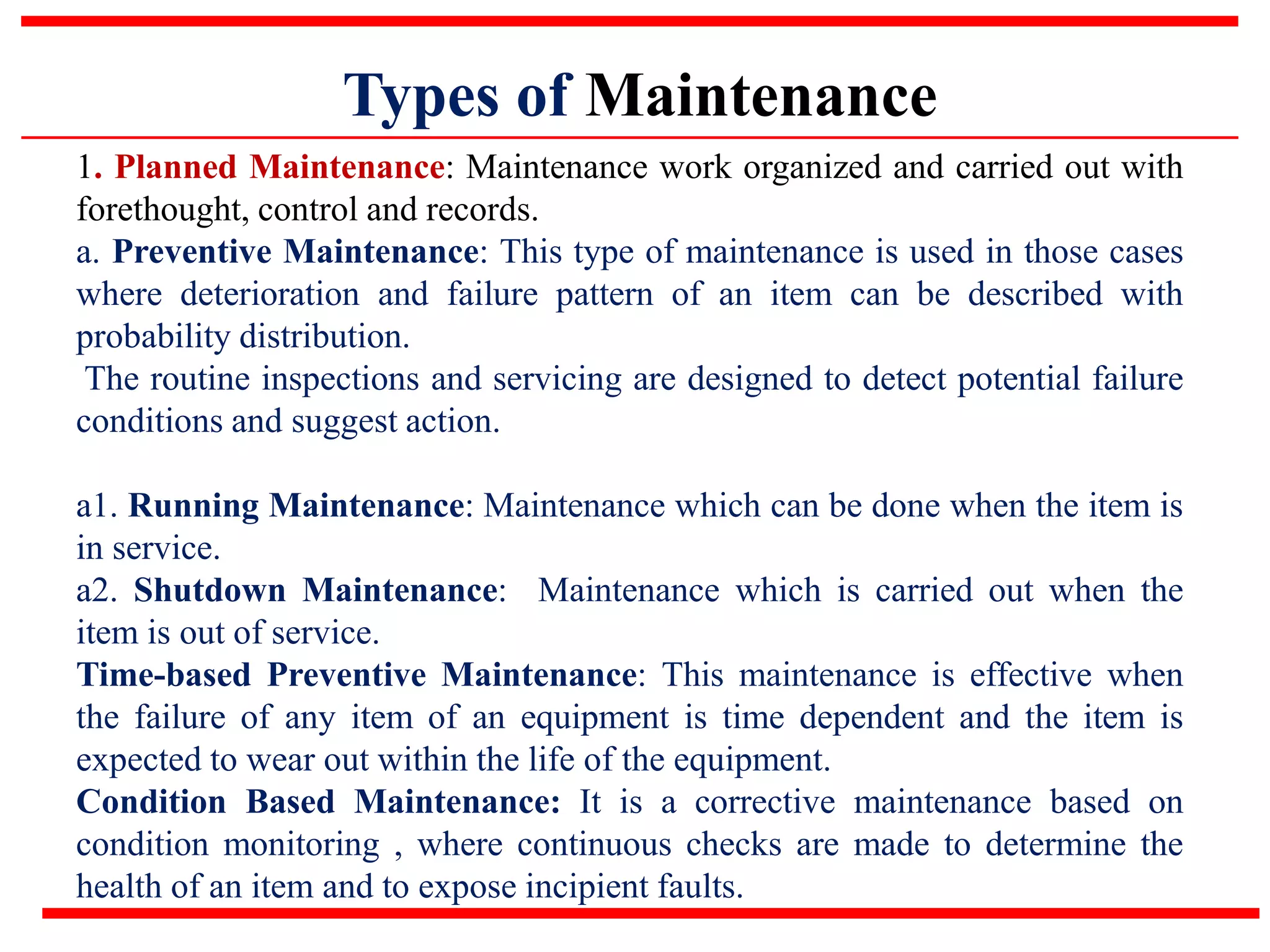POM: maintenance and system reliability | PPT