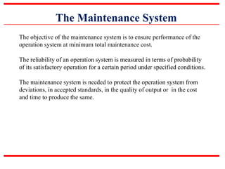 POM: maintenance and system reliability | PPT