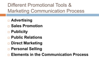 Po m outcome 6 - promotion tools & marketing communication process | PPTX