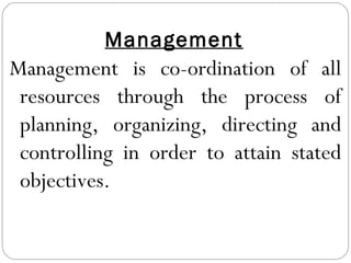 Principles of Management-BBA-1-SEM-Unit-1 Osmania University | PPT