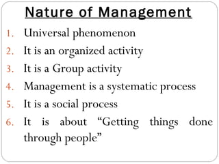 Principles of Management-BBA-1-SEM-Unit-1 Osmania University | PPT