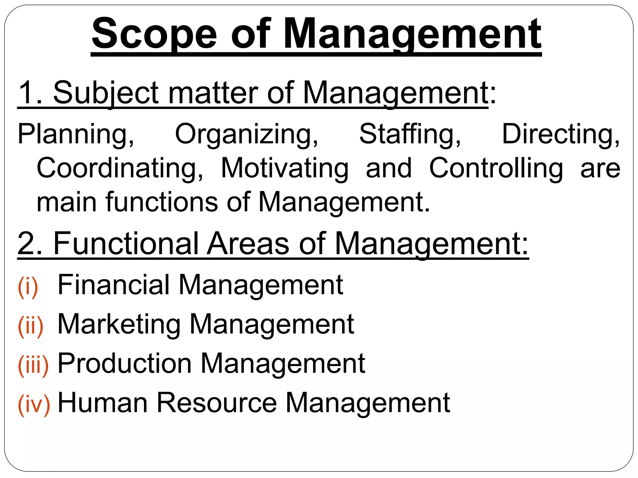 Pom unit-i, Principles of Management notes BBA I Semester OU | PPT