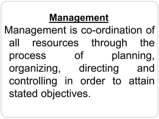Pom unit-i, Principles of Management notes BBA I Semester OU | PPT