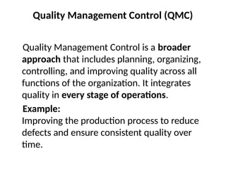 QUALITY MANAGEMENT AND CONTROL - CORE PROCESSES | PPTX