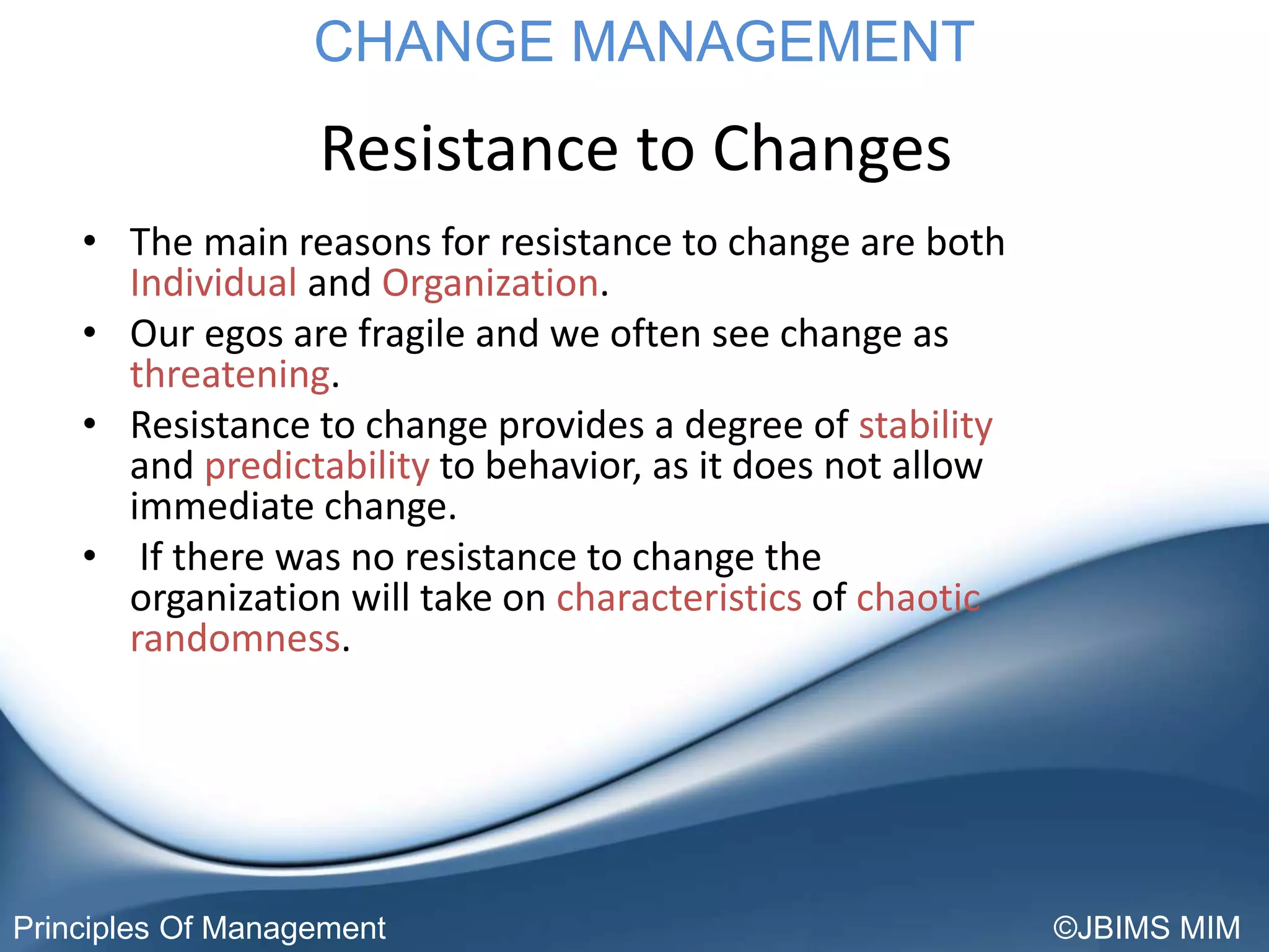 Change Management - Principles of Management | PPTX