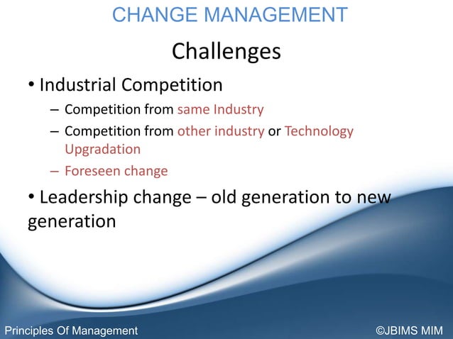 Change Management - Principles of Management | PPTX