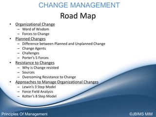 Change Management - Principles of Management | PPTX