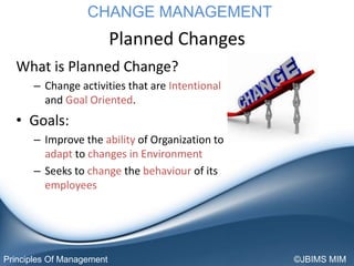 Change Management - Principles of Management | PPTX
