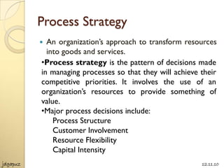 Process Strategies and Capacity Planning | PPTX