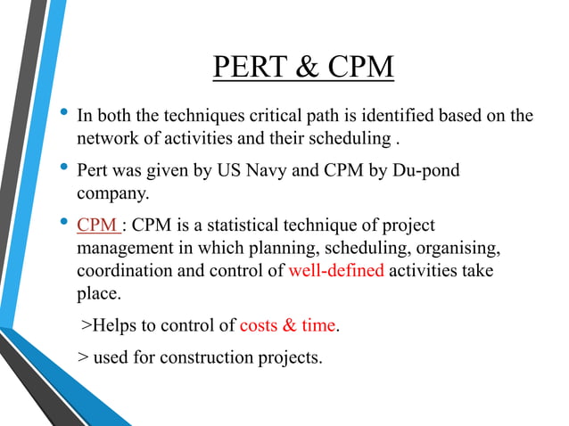 Network Analysis, PERT, CPM | PPTX | Computer Software and Applications | Computing