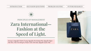 Principles of Management analyze how Zara manage | PPTX