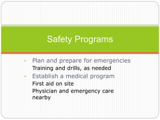 Major Considerations in Setting up Safety Program | PPT