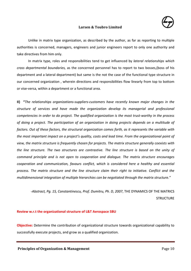 Organizational Structure & Leadership Style in M/s Larsen & Toubro ...