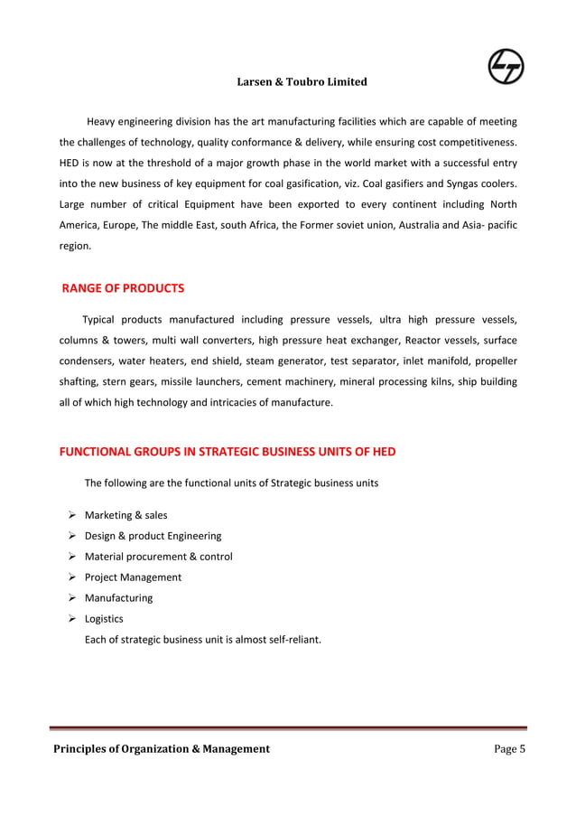 Organizational Structure & Leadership Style in M/s Larsen & Toubro ...
