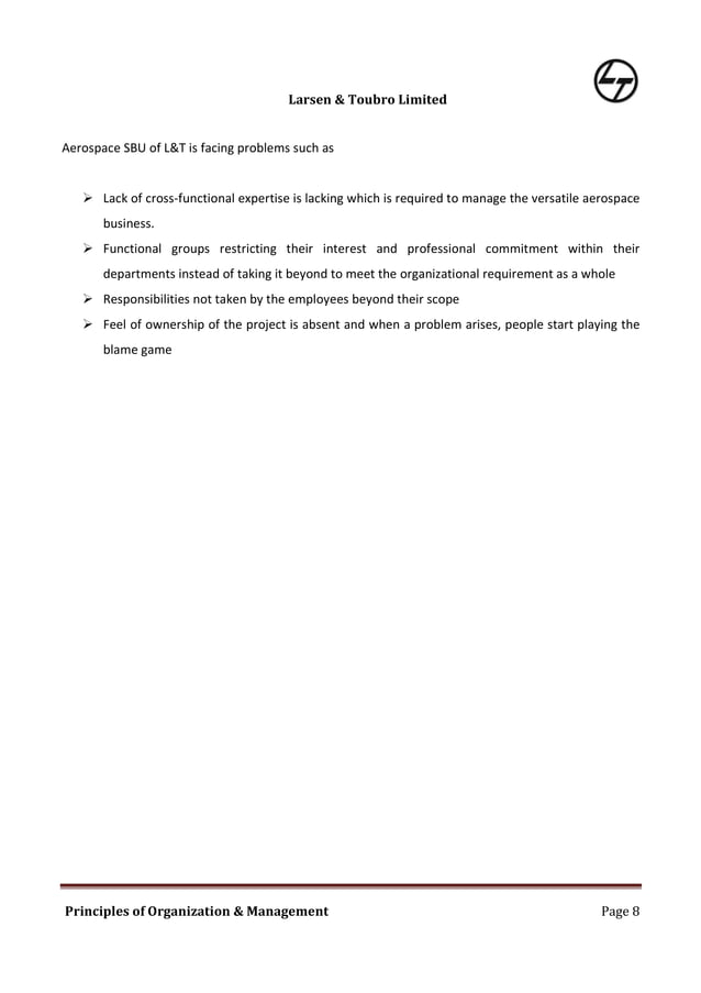Organizational Structure & Leadership Style in M/s Larsen & Toubro ...