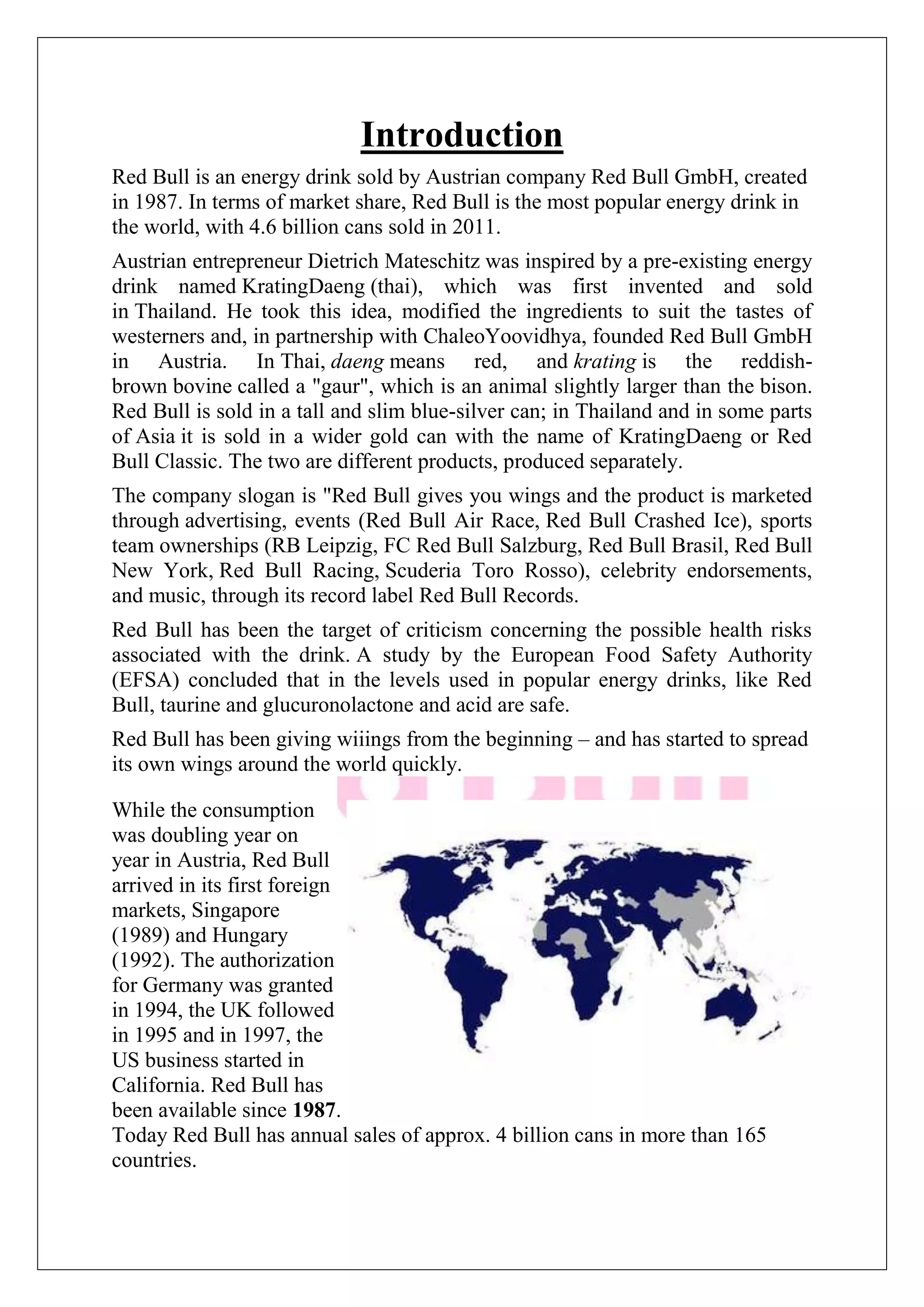 production and opreation(pom) on redbull | DOCX