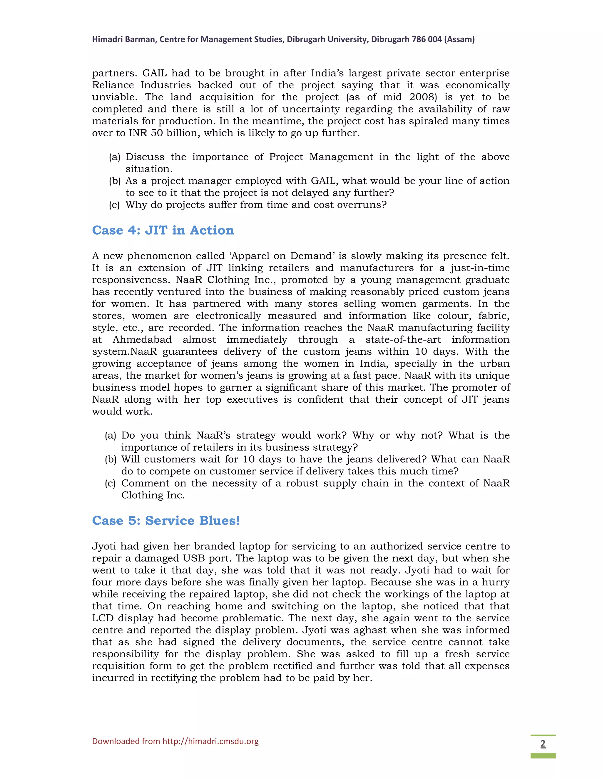 Pom case studies | PDF