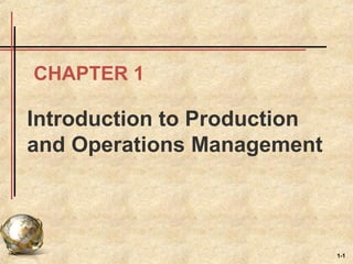 Production and Operations Mangement | PPT