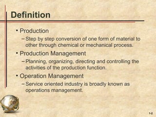 Production and Operations Mangement | PPT