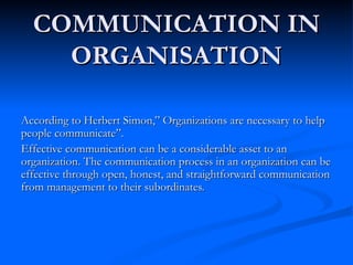 POM_COMMUNICATION IN ORGANISATION | PPT