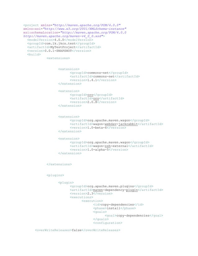 Pom configuration java xml | DOCX