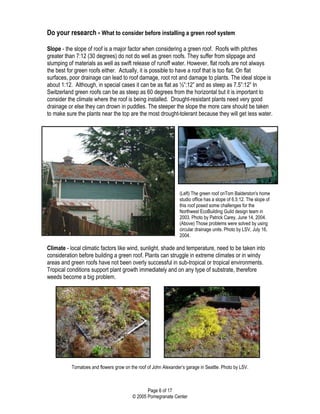 Pomegranate Center Green Roof Manual | PDF
