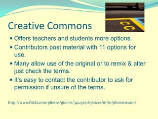 Teacher's Guide to Copyright, Fair Use, and Creative Commons | PPTX