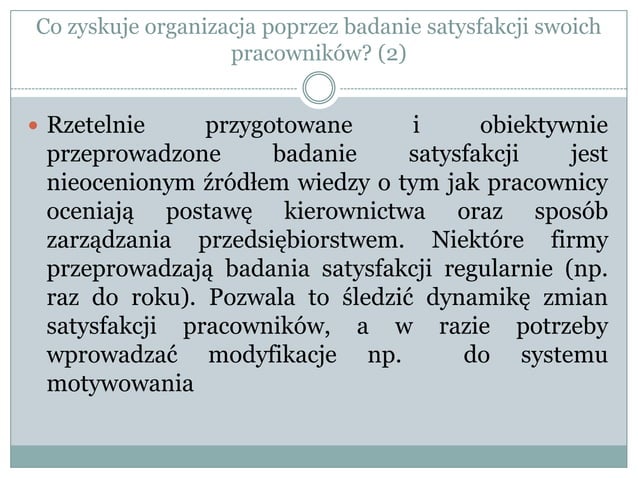 Pomiar satysfakcji z pracy | PPTX