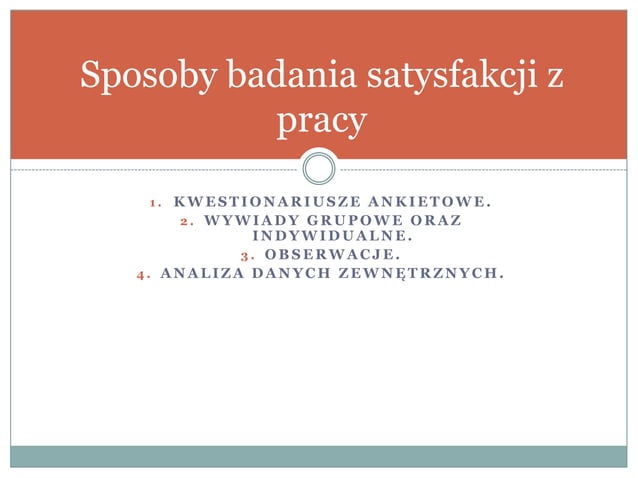 Pomiar satysfakcji z pracy | PPTX