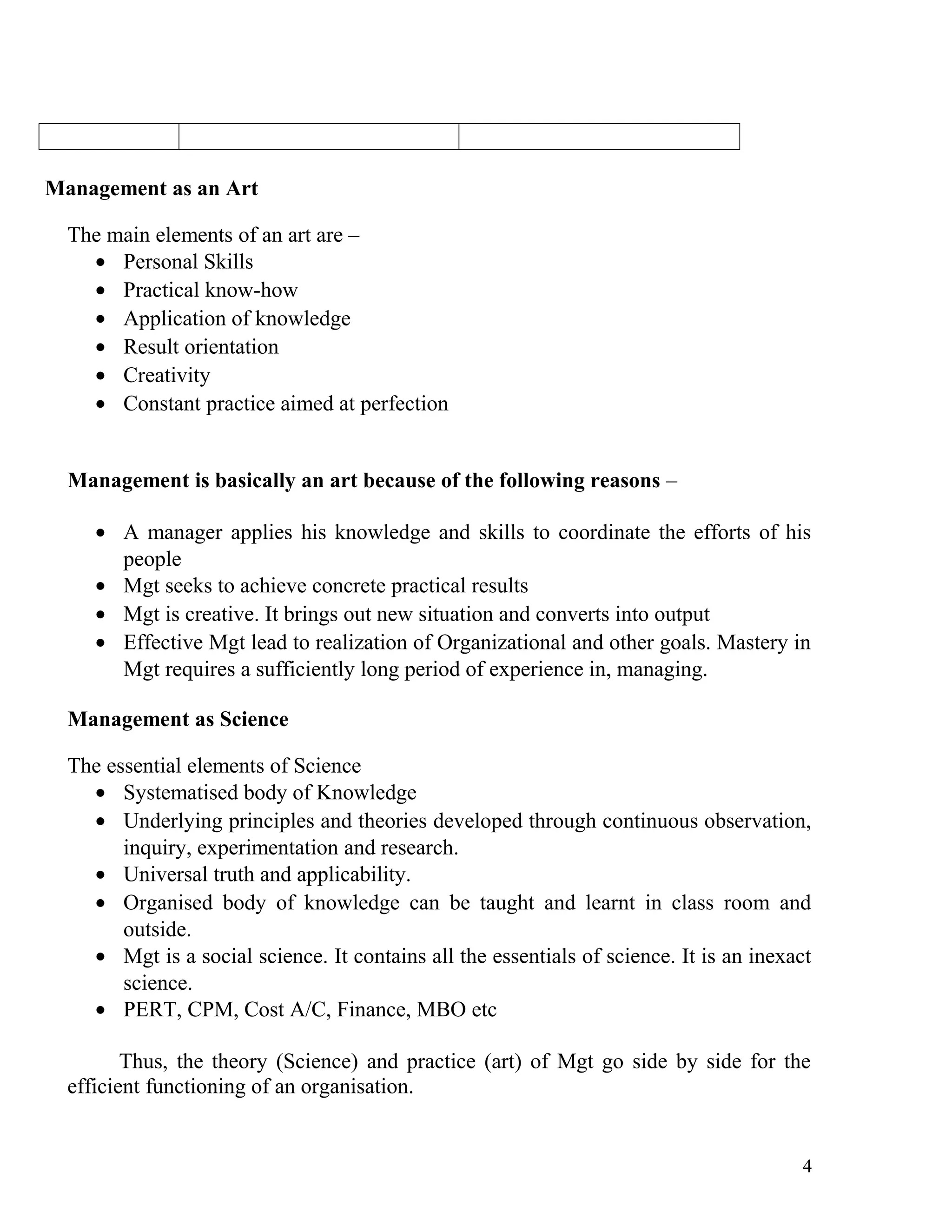 PRINCIPLES OF MANAGEMENT lecture notes | DOC