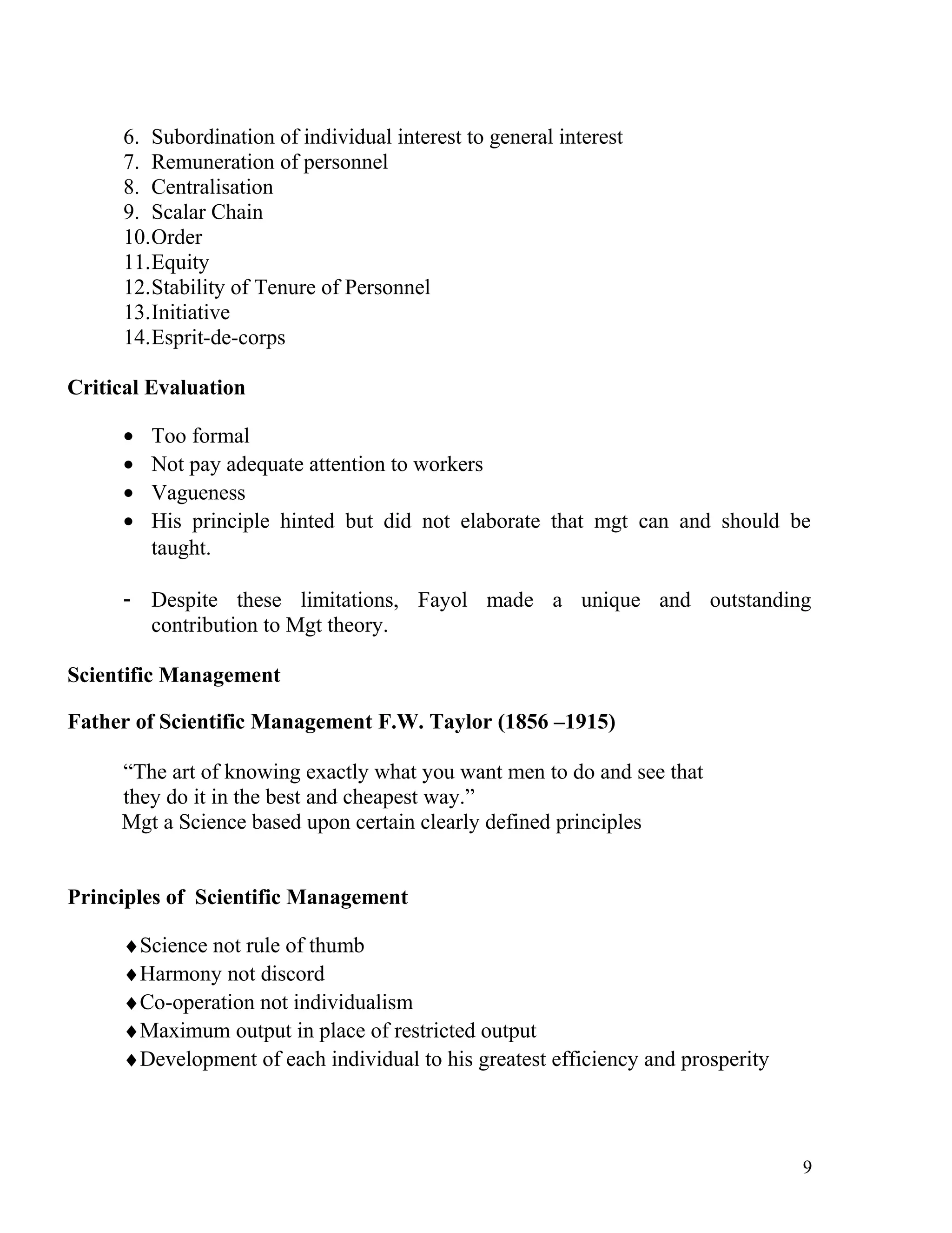 PRINCIPLES OF MANAGEMENT lecture notes | DOC