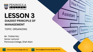 Principle of Management Lesson 3 Introduction | PDF
