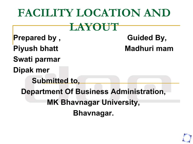 facility location and planning layout | PPTX | Business | Business and ...
