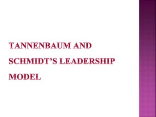 TANNENBAUM AND SCHMIDT’S LEADERSHIP MODEL | PPTX