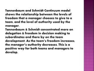 TANNENBAUM AND SCHMIDT’S LEADERSHIP MODEL | PPTX