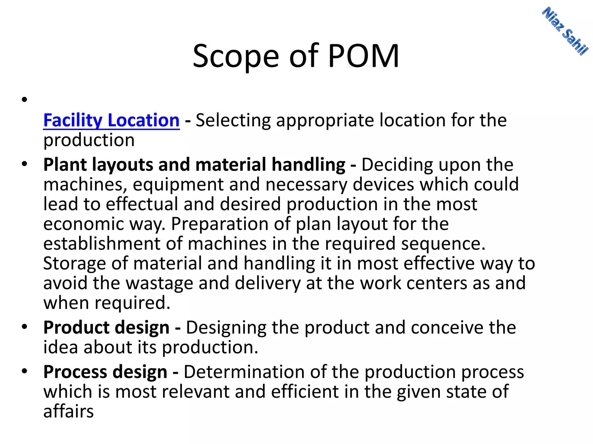 production and operations management(POM) Complete note | PPTX