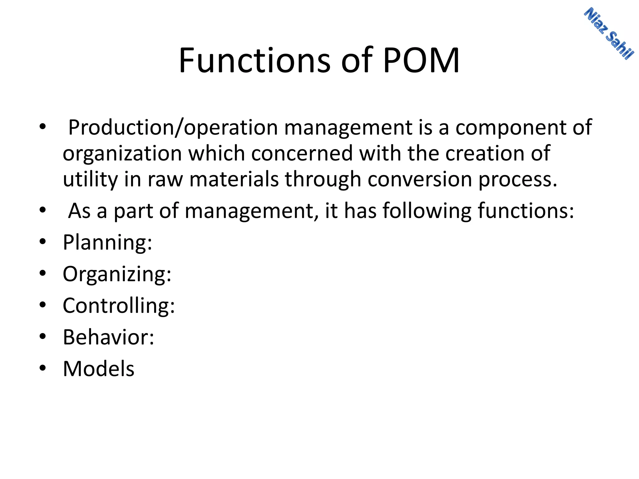 production and operations management(POM) Complete note | PPTX