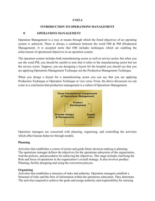 Operation study note from MBA IIM TO CHE | PDF