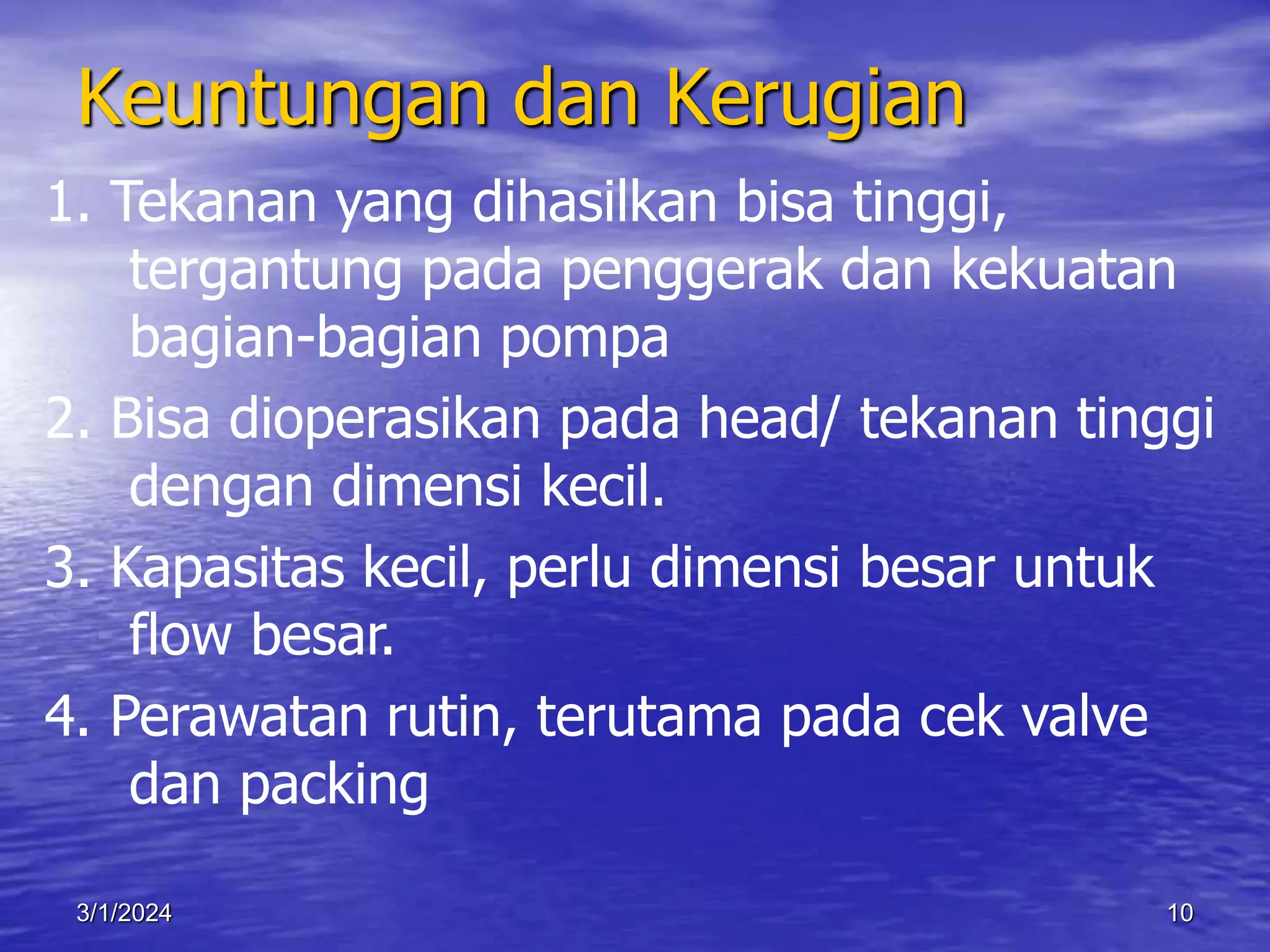pembahasan jenis - jenis pompa pada jurusan teknik mekanik industri | PPT