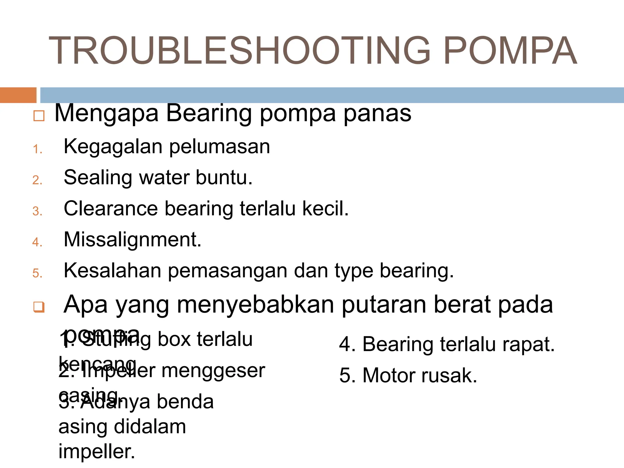 pembahasan jenis - jenis pompa pada jurusan teknik mekanik industri | PPT