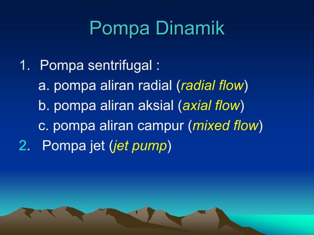 pembahasan jenis - jenis pompa pada jurusan teknik mekanik industri | PPT