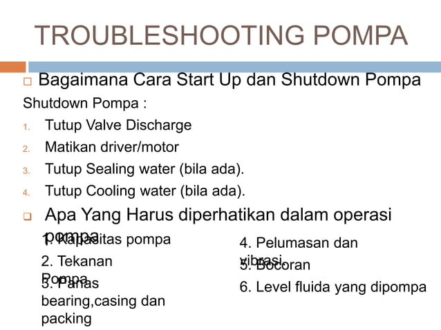 pembahasan jenis - jenis pompa pada jurusan teknik mekanik industri | PPT