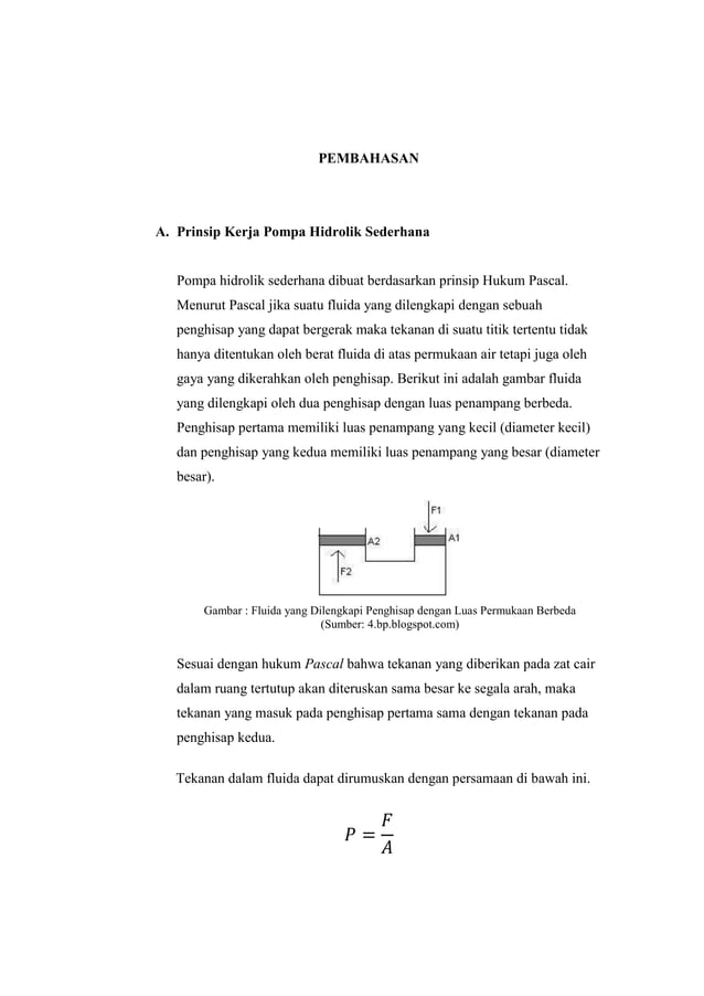 Pompa Hidrolik Sederhana | DOCX