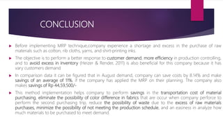 Material requirement planning case study | PPTX