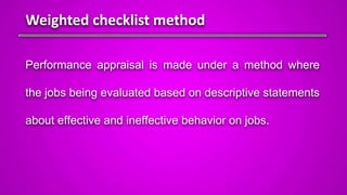 Principles of Management - Performance Appraisal methods | PPSX