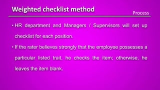 Principles of Management - Performance Appraisal methods | PPSX