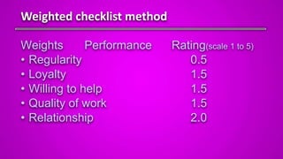 Principles of Management - Performance Appraisal methods | PPSX