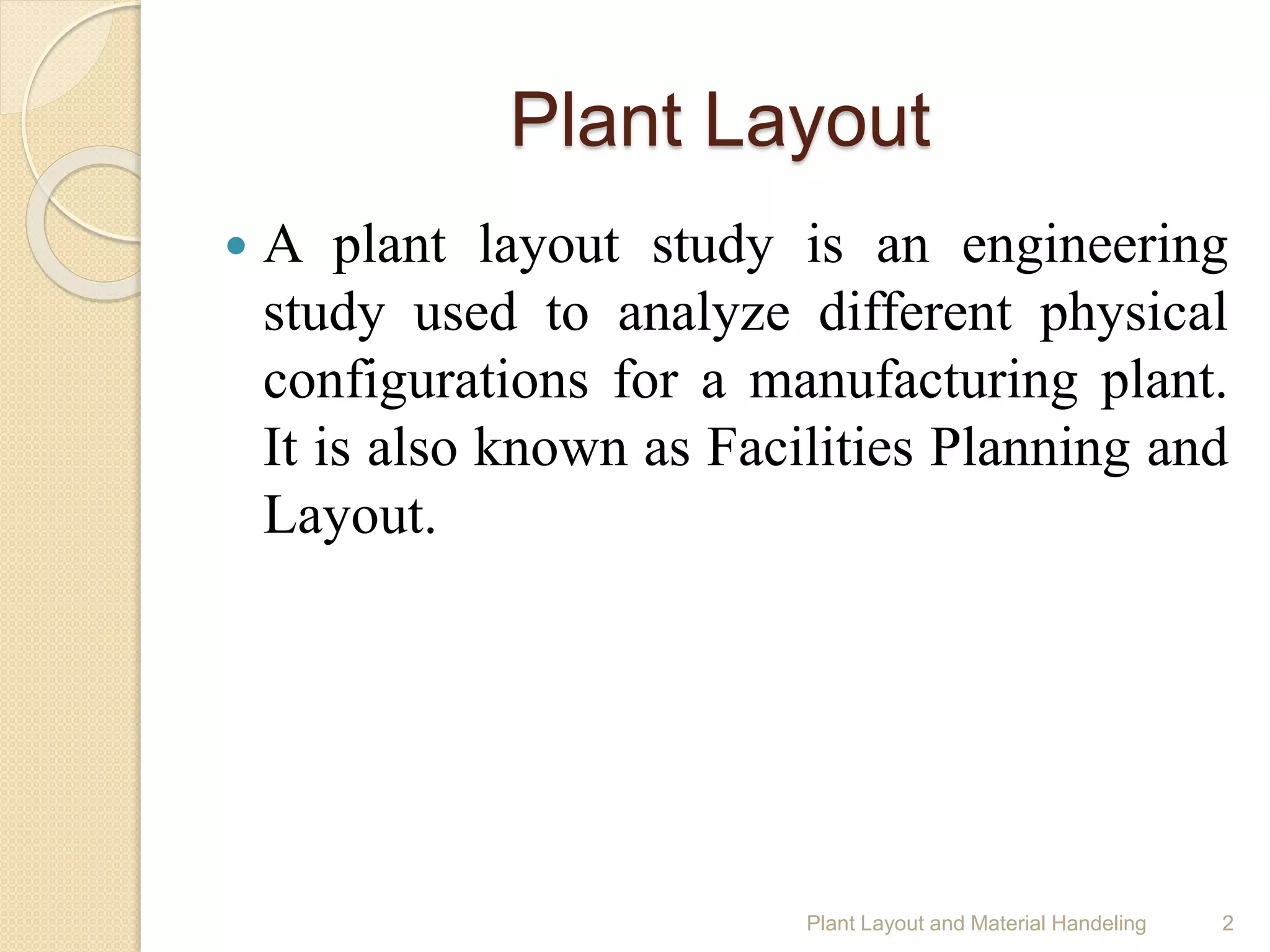 Plant Lay out and Material Handeling | PPTX