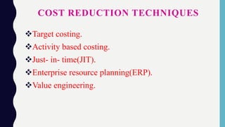 A Presentation on Quality Improvement & Cost Reduction | PPTX