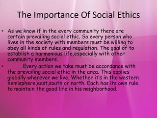 business ethics and social reponsibility | PPT
